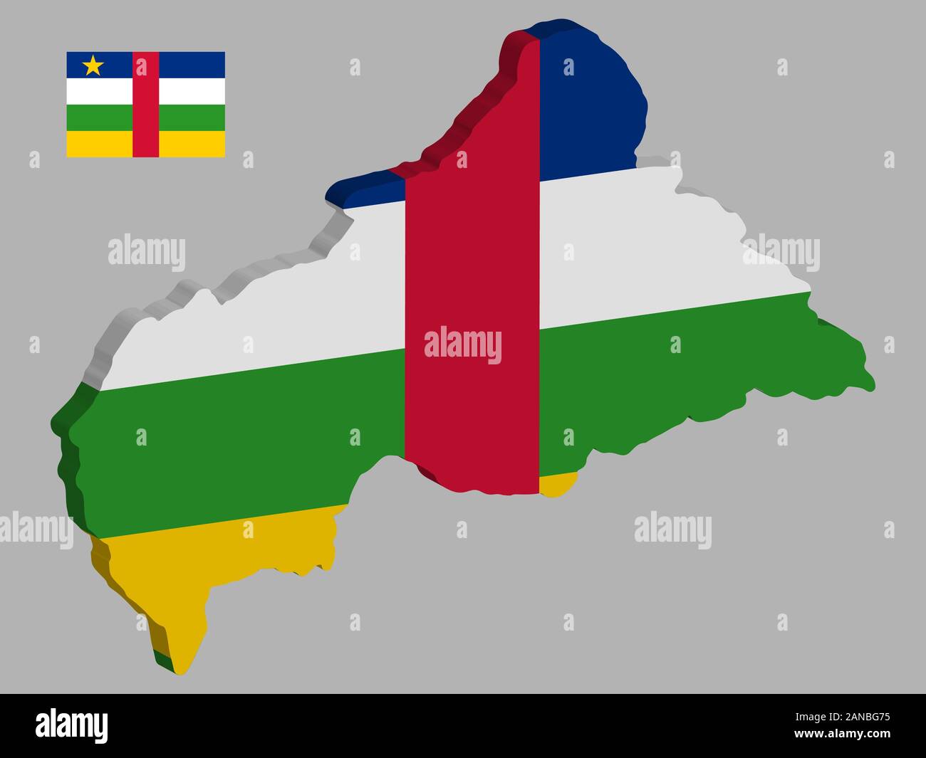Central african republic 3d map hi-res stock photography and images - Alamy