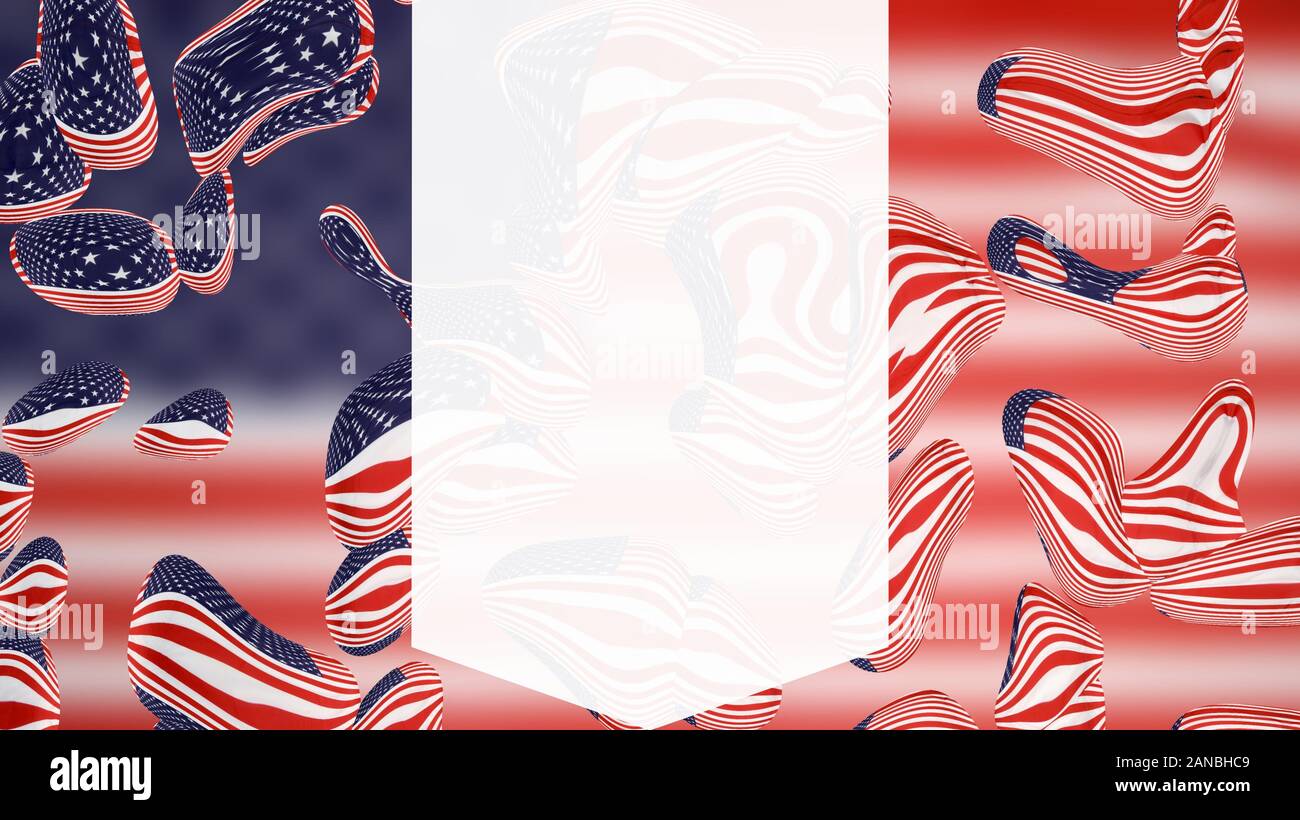 USA flag background illustration with empty space banner to write Stock ...
