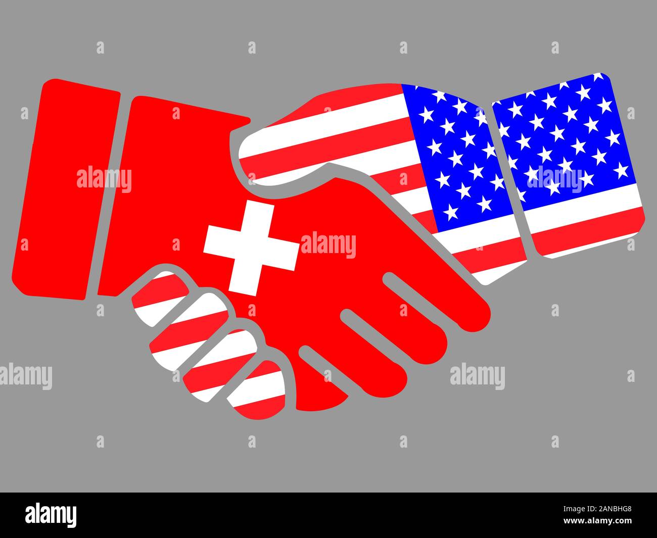 Switzerland and USA flags Handshake vector Stock Vector Image & Art - Alamy