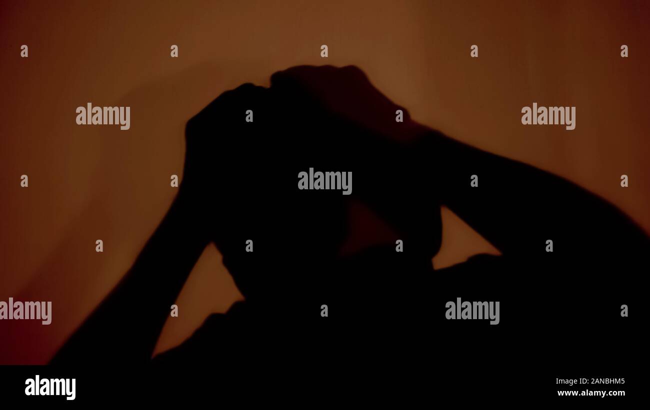 Crazy person suffering from voices and visions in his head, mental ...