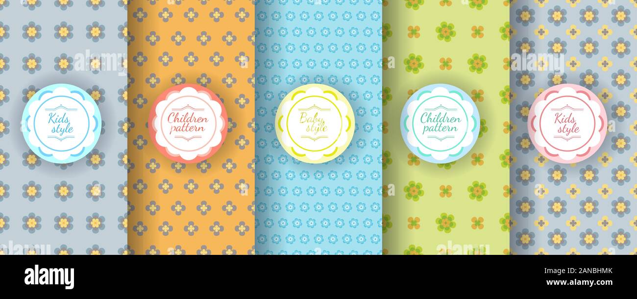 Kids colorful seamless pattern. Cute Baby design Stock Vector Image ...