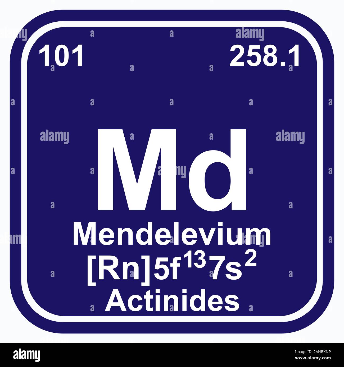 Mendelevium Periodic Table of the Elements Vector illustration eps 10 ...