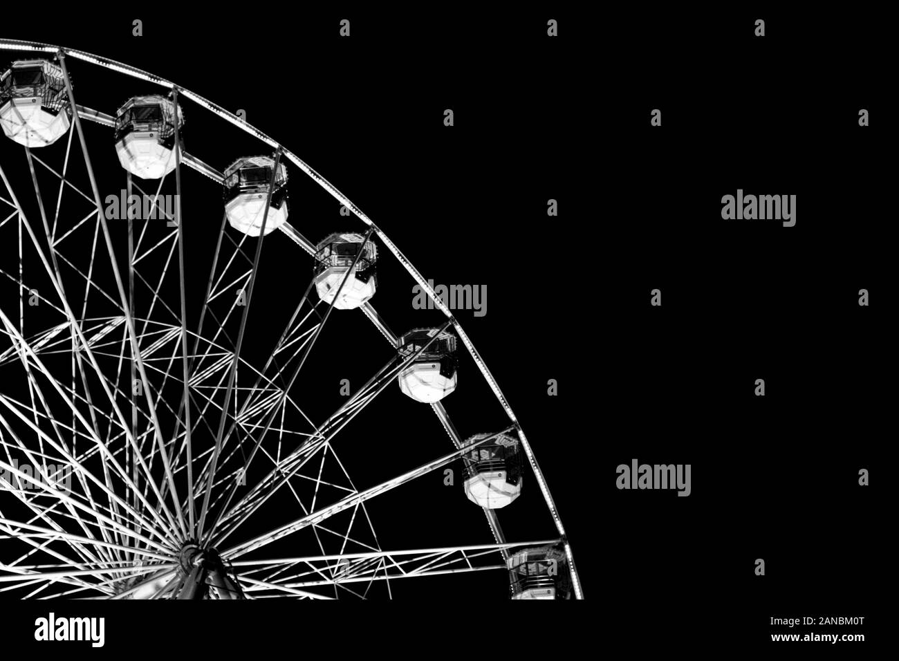 Night funfair Black and White Stock Photos & Images - Alamy