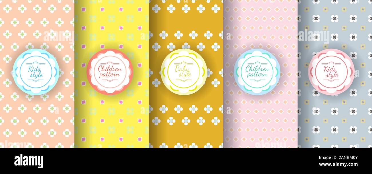 Kids colorful seamless pattern. Cute Baby design Stock Vector Image ...