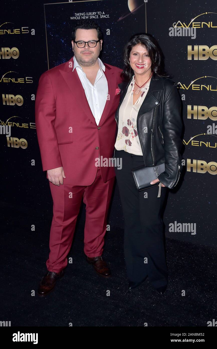 Los Angeles, USA. 14th Jan, 2020. Josh Gad with wife Ida Darvish at the premiere of the HBO TV ...