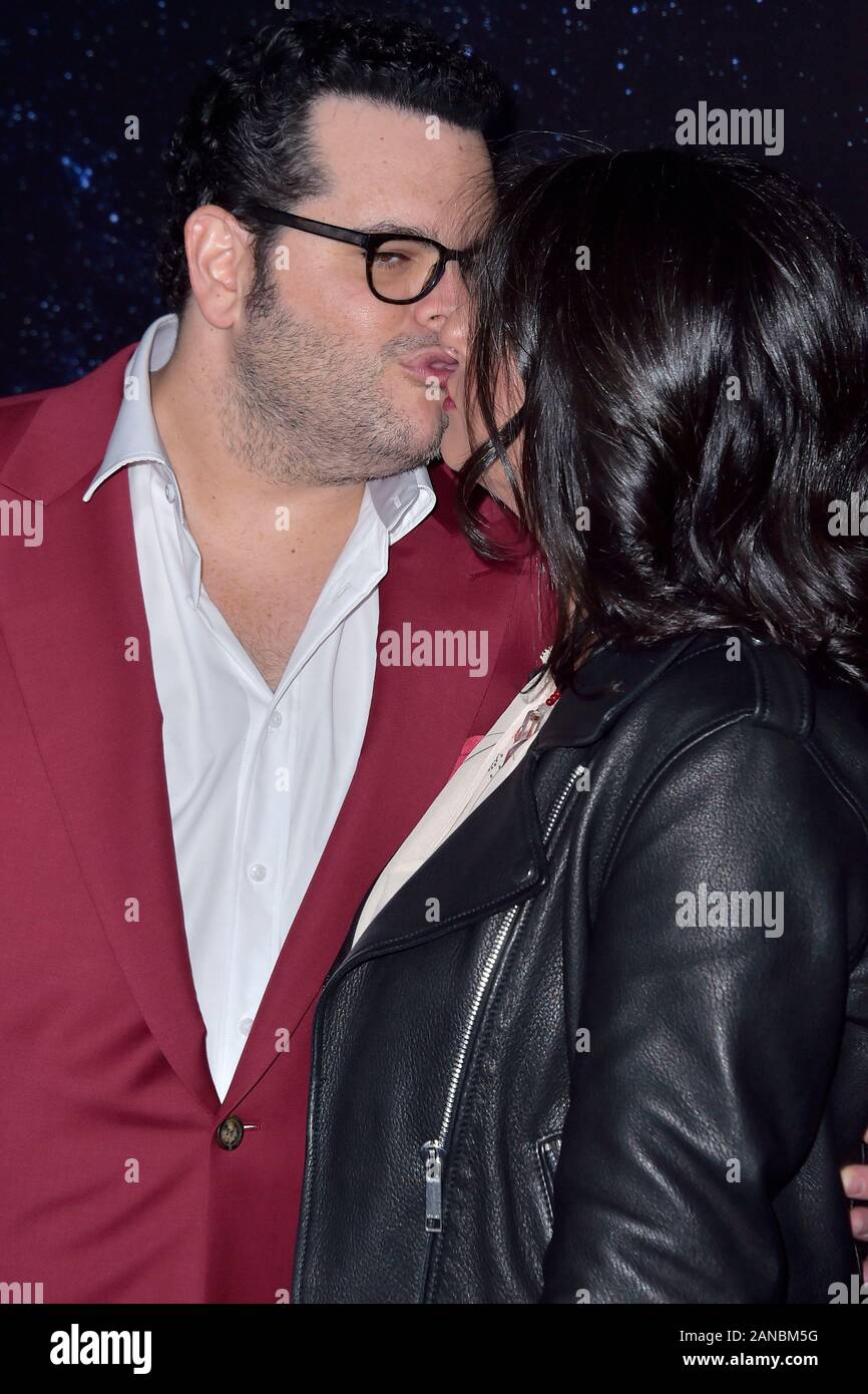 Los Angeles, USA. 14th Jan, 2020. Josh Gad with wife Ida Darvish at the premiere of the HBO TV ...