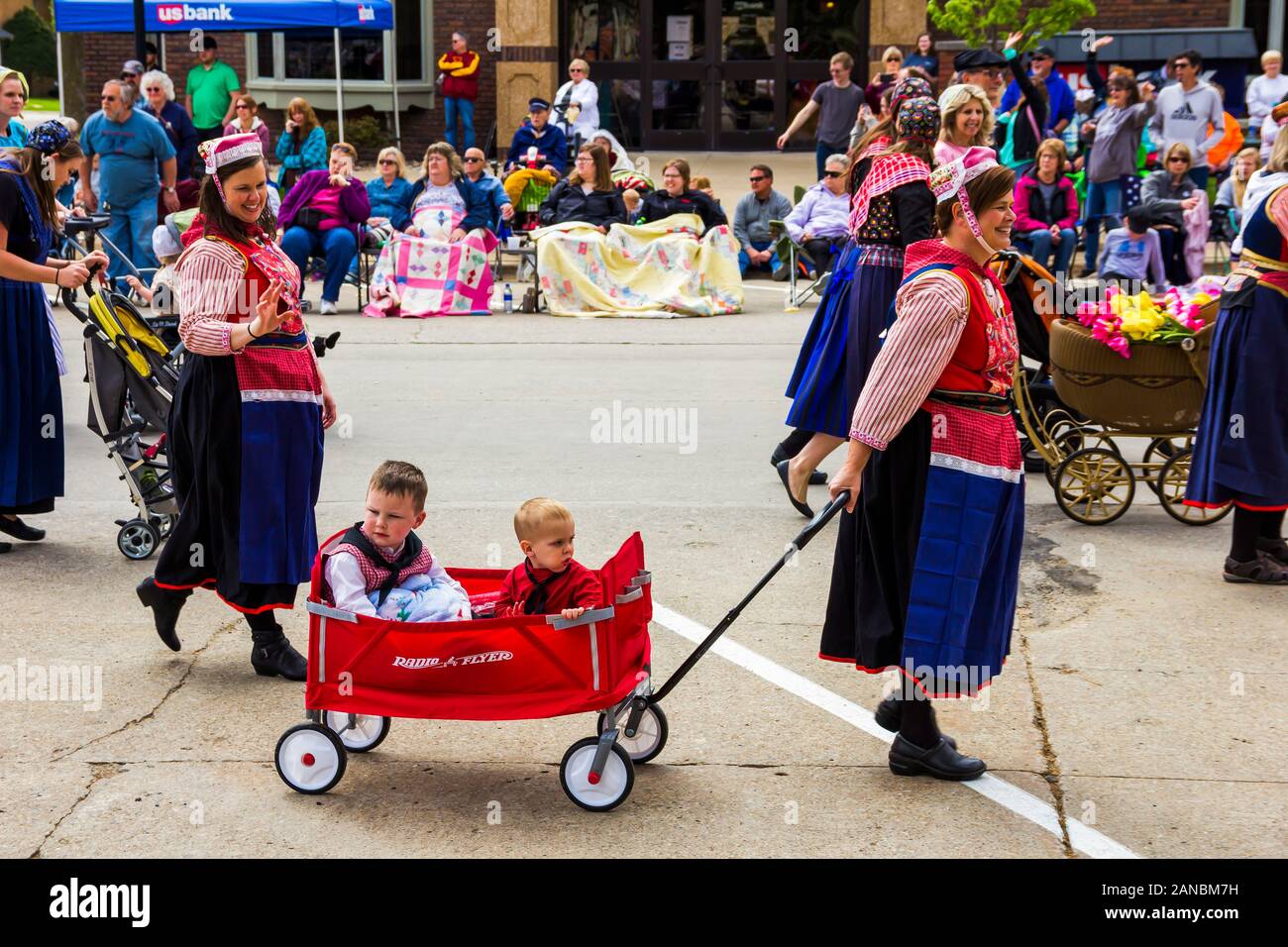 May 2, 2019, Pella, Iowa, USA. Tulip Time Festival Parade of Pella's ...