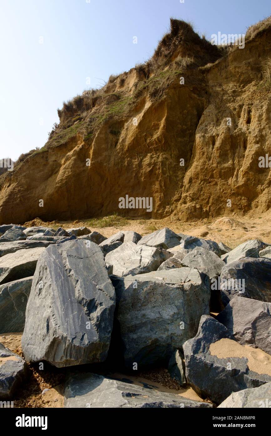 California sands cliffs and beach, Norfolk, England, UK Stock Photo - Alamy