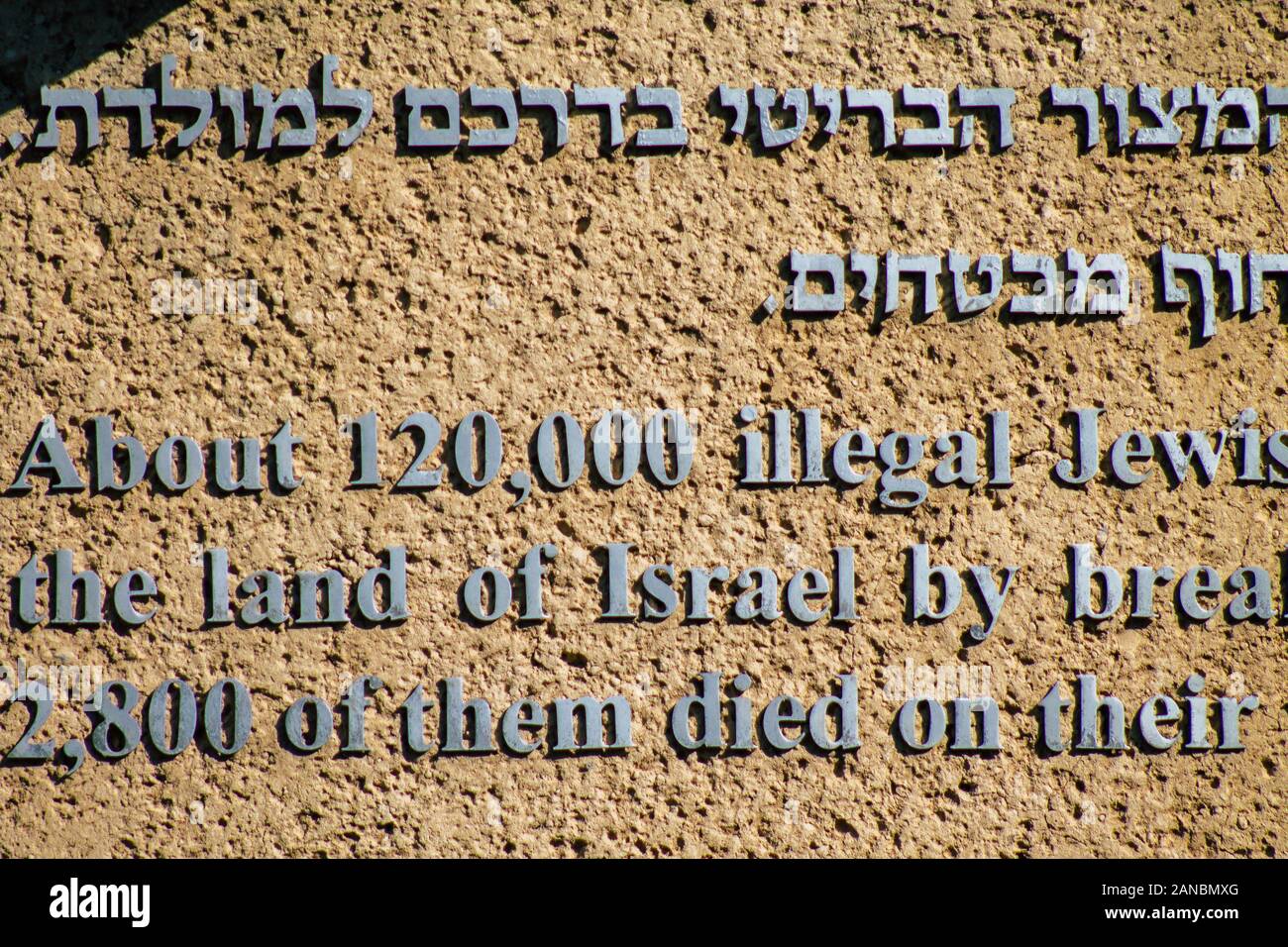 Tel Aviv Israel January 11, 2020 View of a monument commemorating the ...