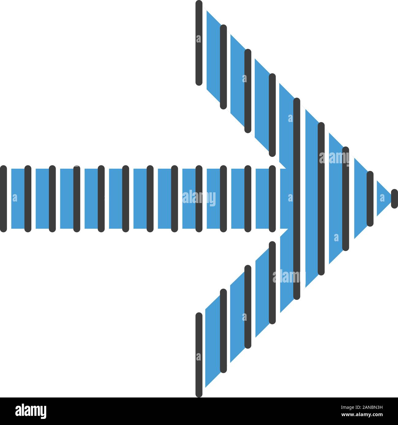 Striped blue arrow color icon. Arrowhead indicating rightward ... Striped blue arrow color icon. Arrowhead indicating rightward ...