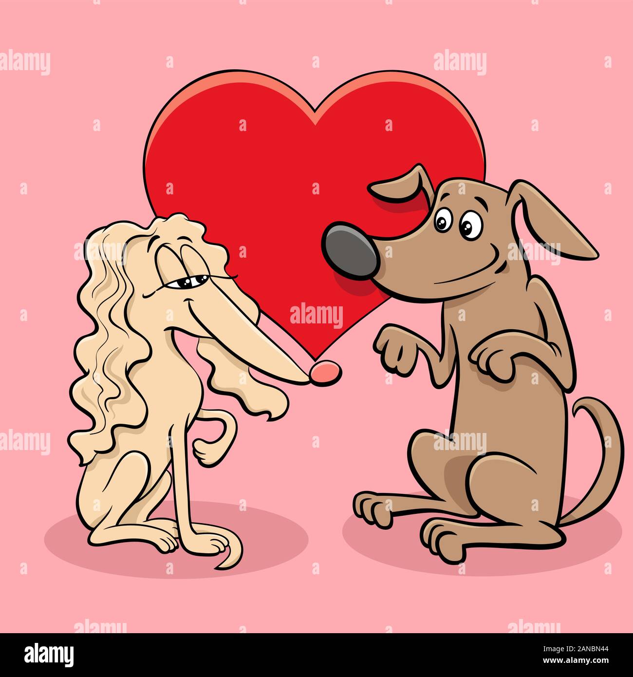 Dogs in love cartoon illustration hi-res stock photography and images ...