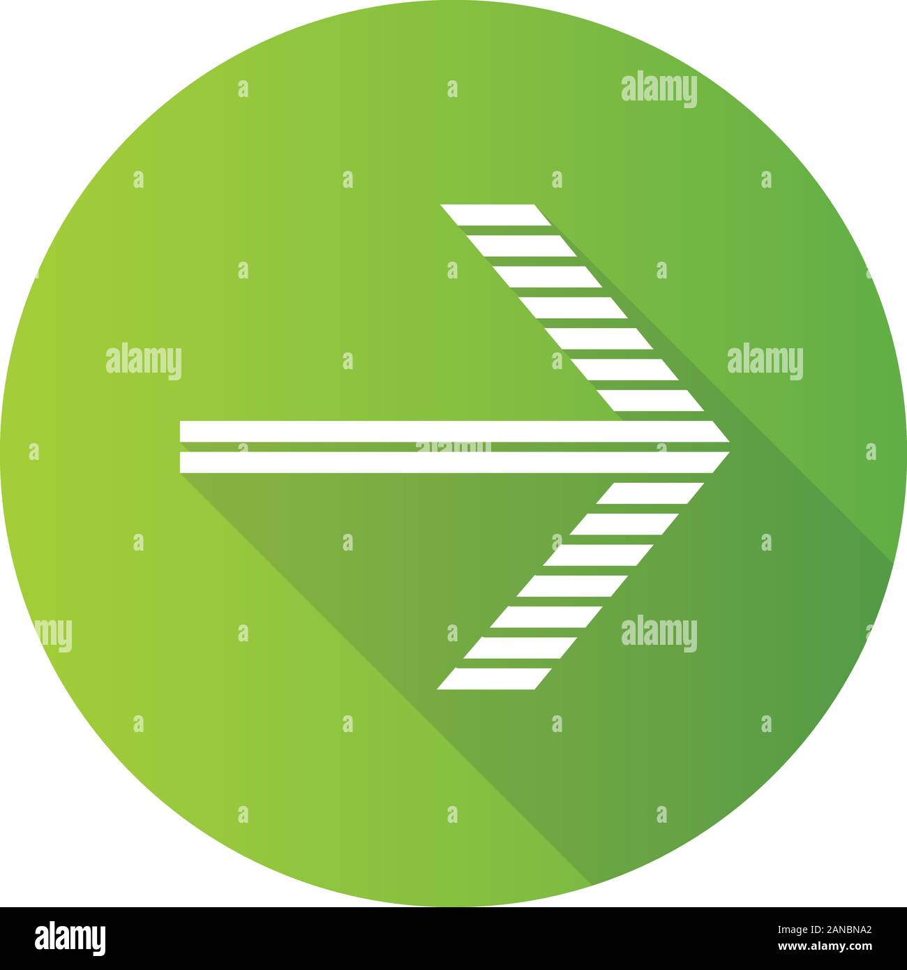 Striped arrow flat design long shadow glyph icon. Forward indicator ... Striped arrow flat design long shadow glyph icon. Forward indicator ...
