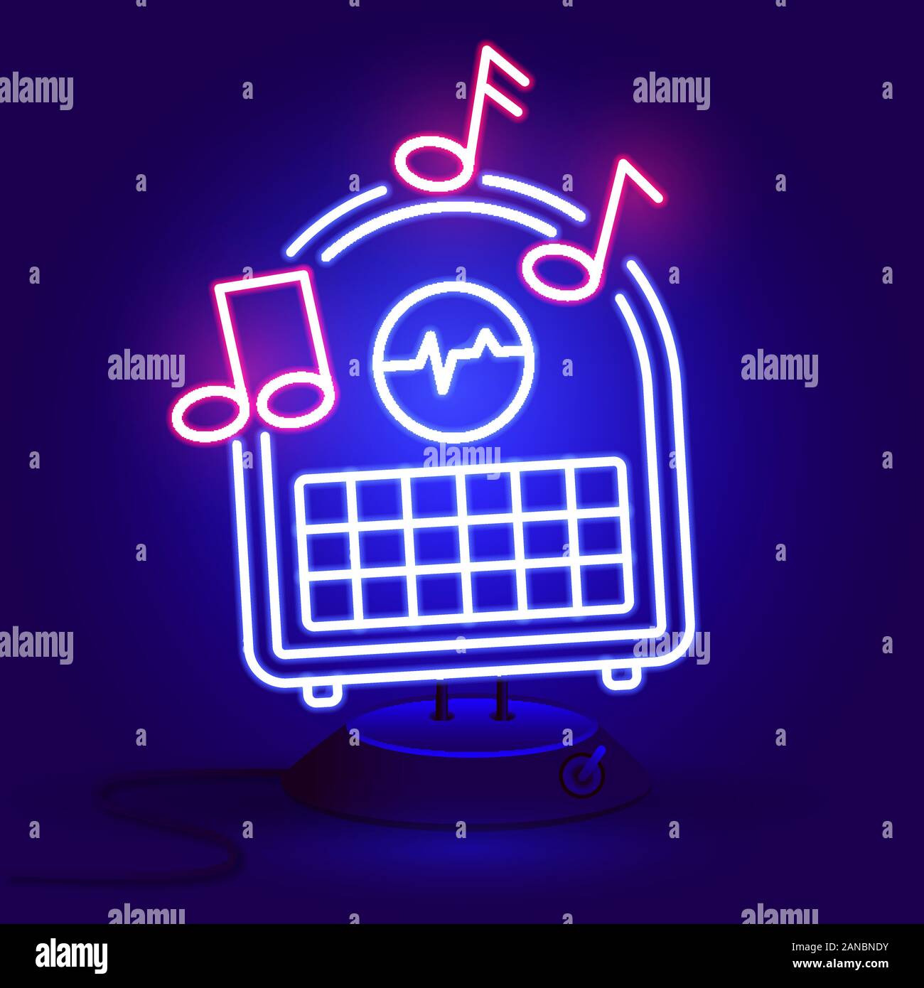 Vintage blue radio Stock Vector Images - Alamy