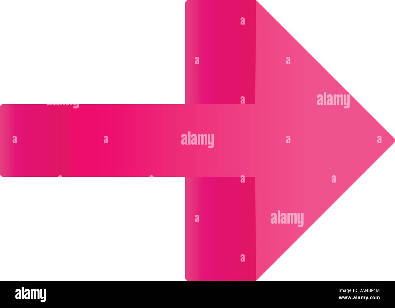 Pink right arrow flat design long shadow color icon. Forward pointer. Path indicator, designator ...