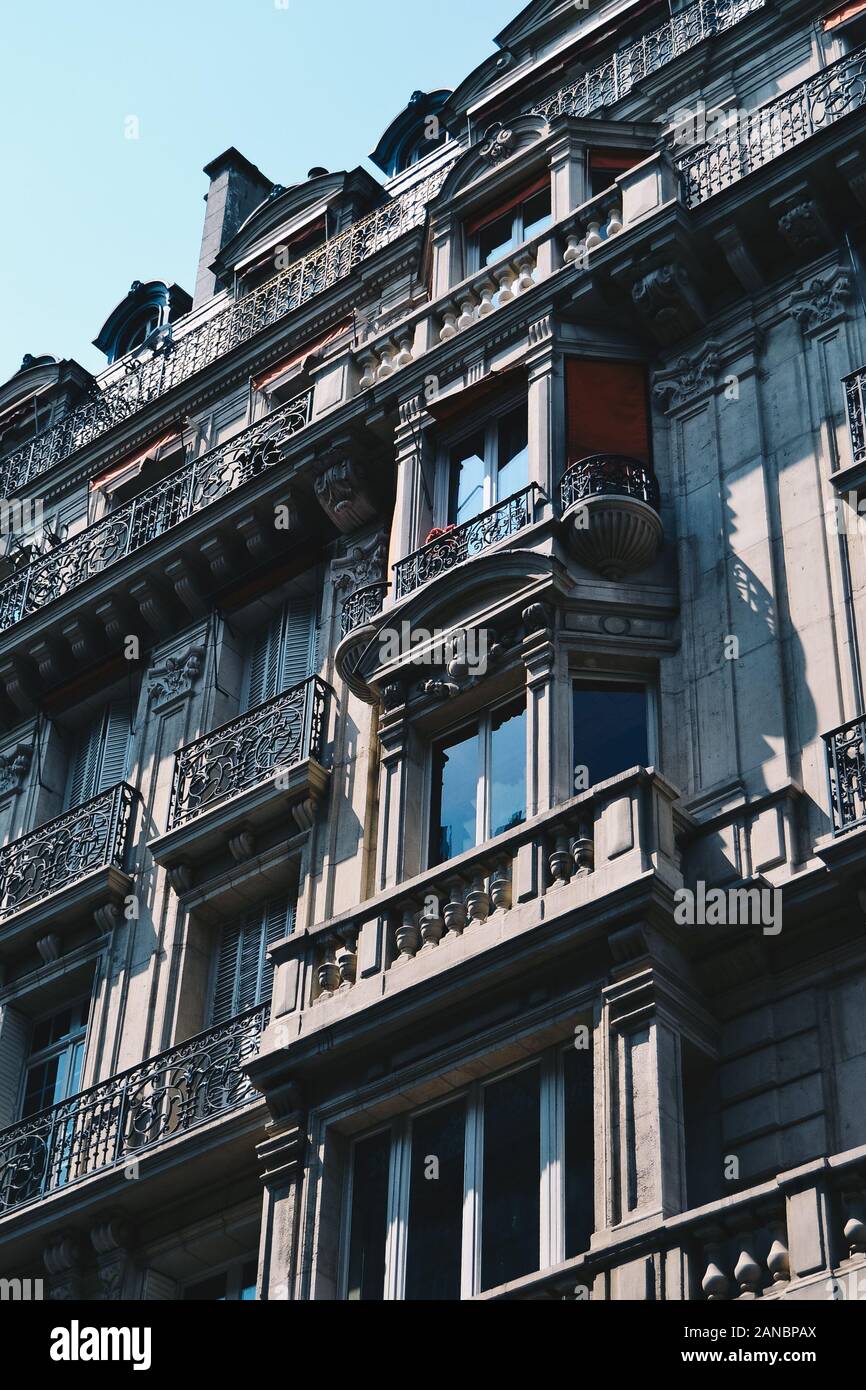 Facade of a typical french building Stock Photo - Alamy