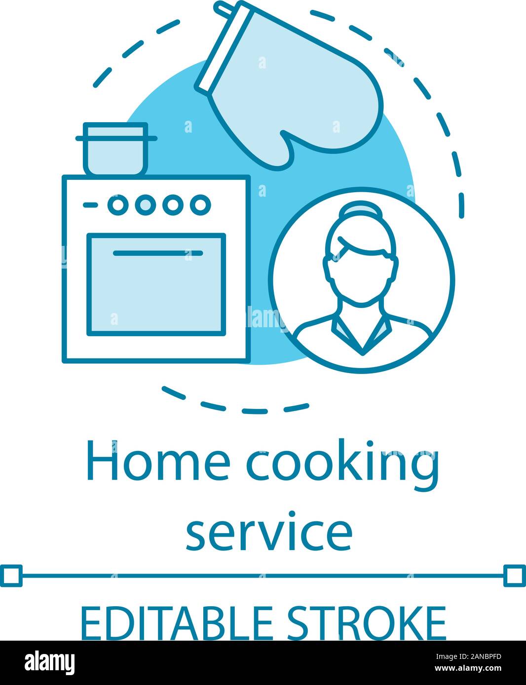 Home cooking service concept icon. Home service idea thin line ...