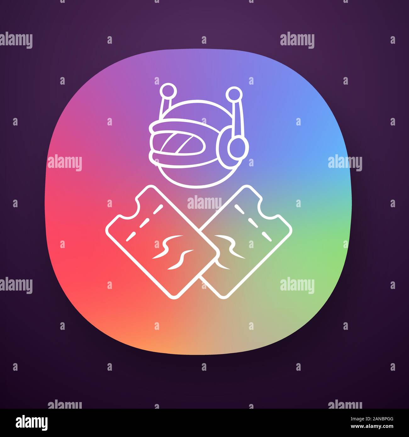 Scalper bot app icon. Tickets wholesale buying scalping bot. Online ...