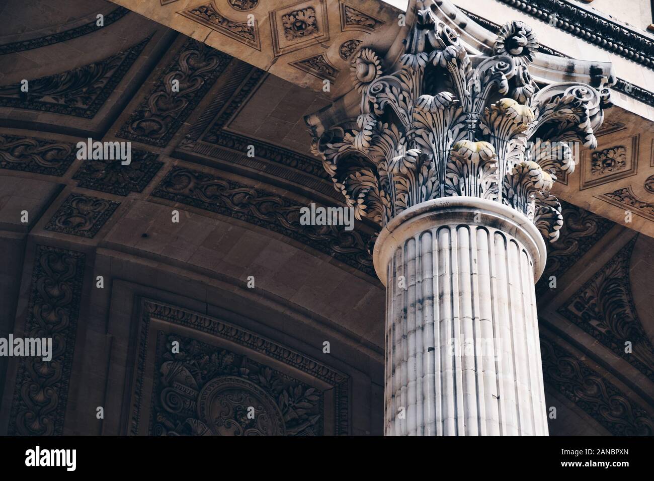 Detail of a Corinthian Column in the Pantheon of Paris Stock Photo - Alamy