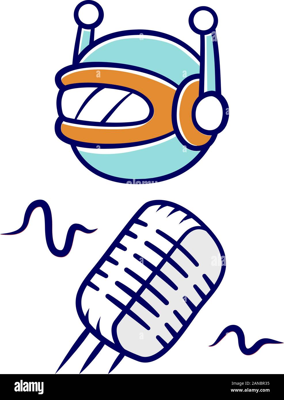 Voice bot color icon. Voice recognition, search technology. Voicebot ...