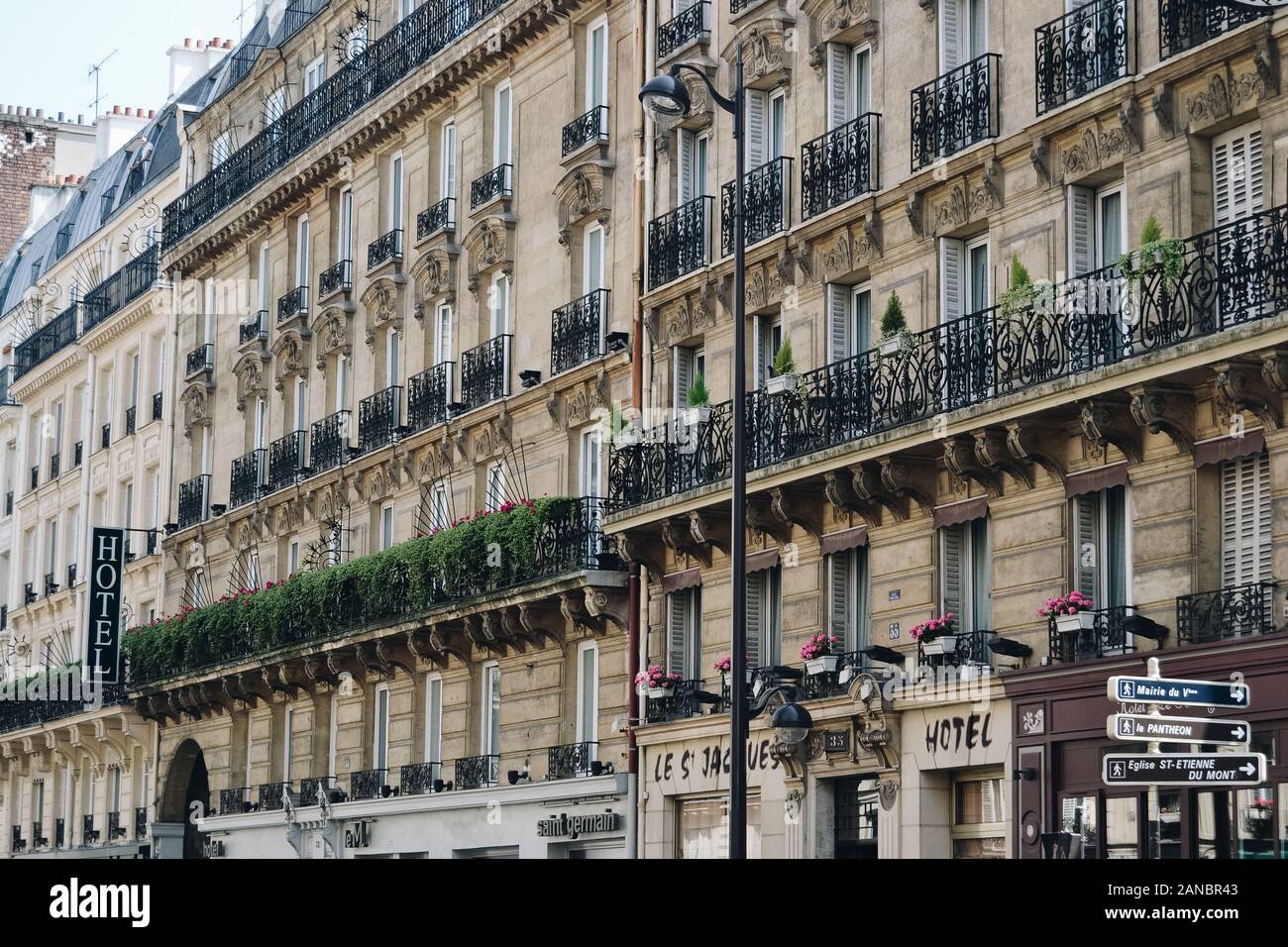 Facade of a typical french building Stock Photo - Alamy