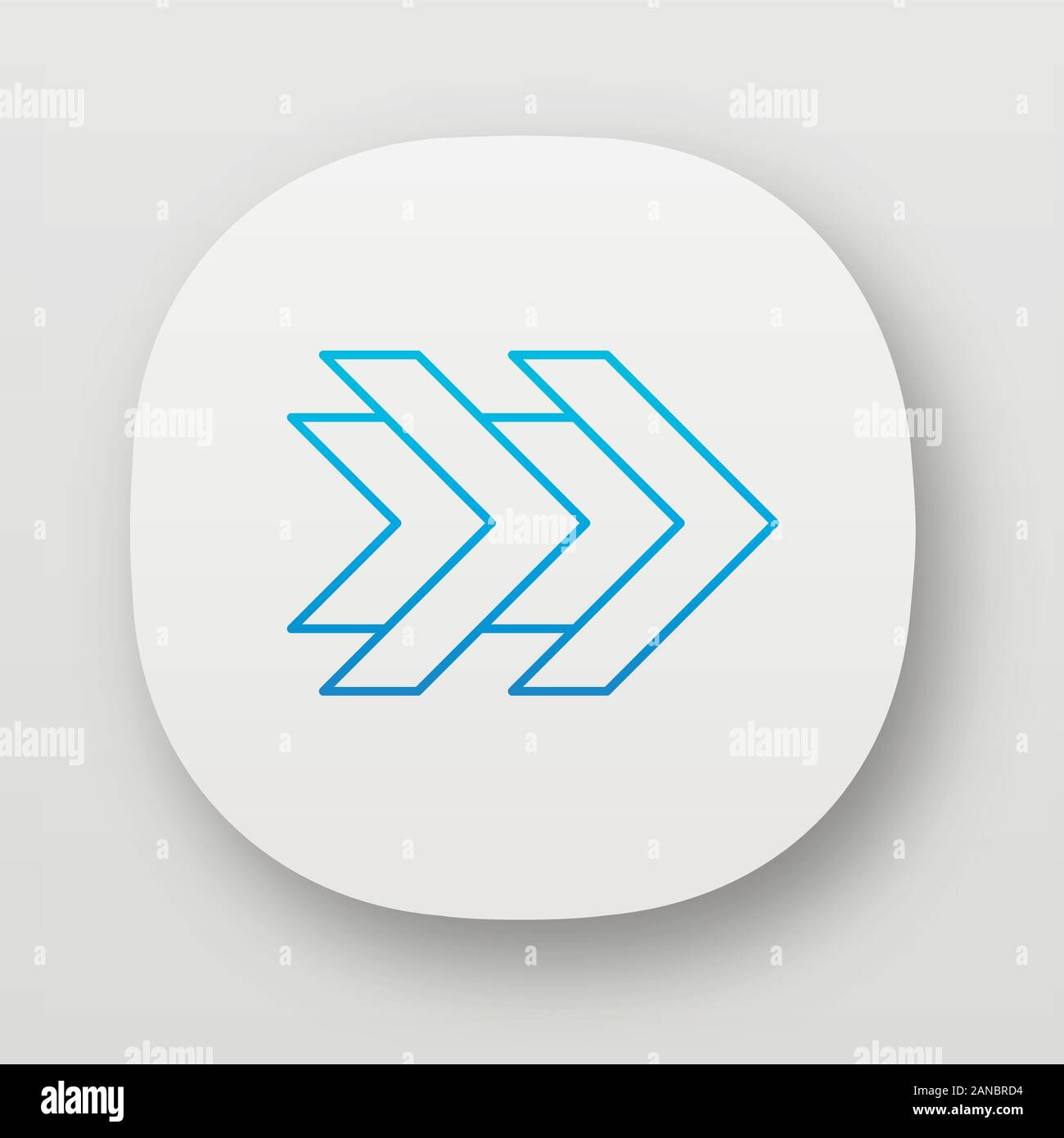 Double arrows app icon. Fast forward right arrowheads. Rewinding button. Navigation pointer ...