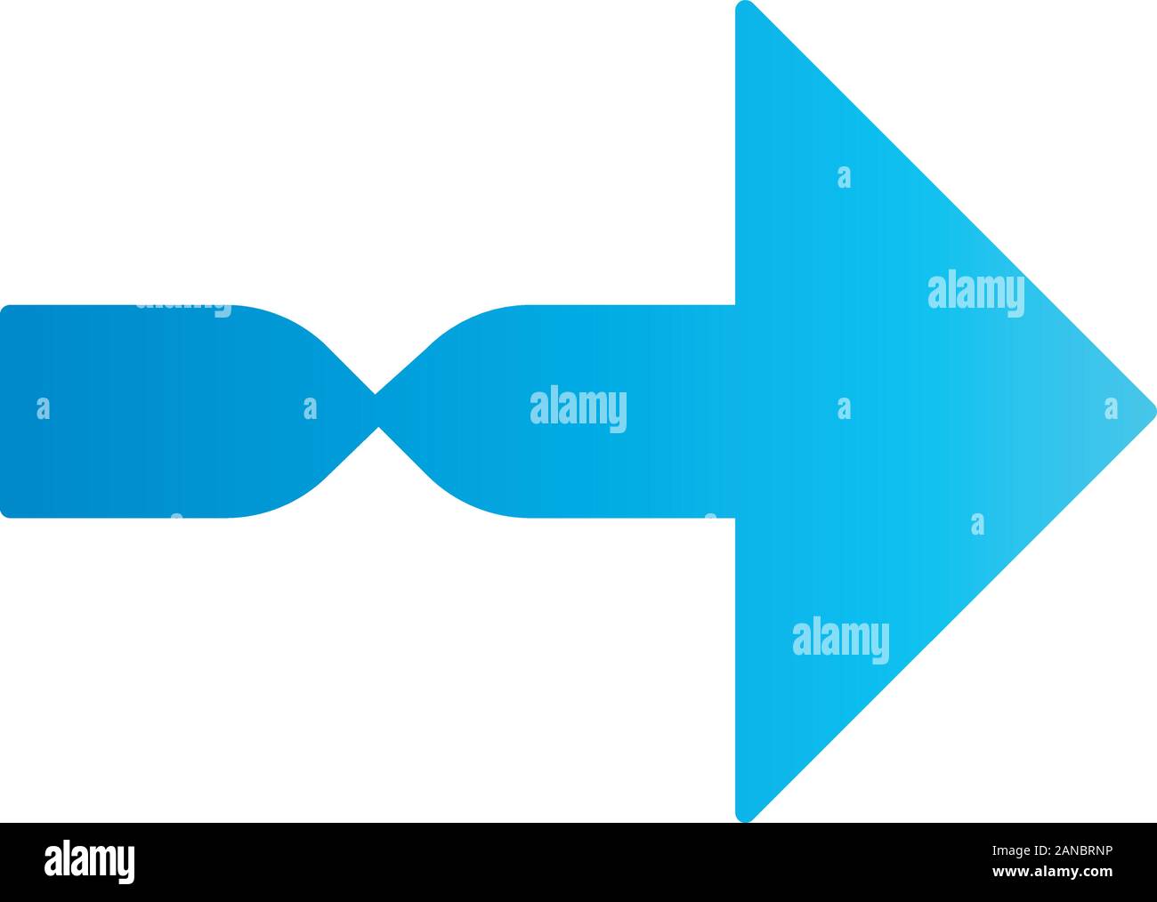 Twisted blue arrow flat design long shadow color icon. Direction arrowhead. Pointing cursor ...