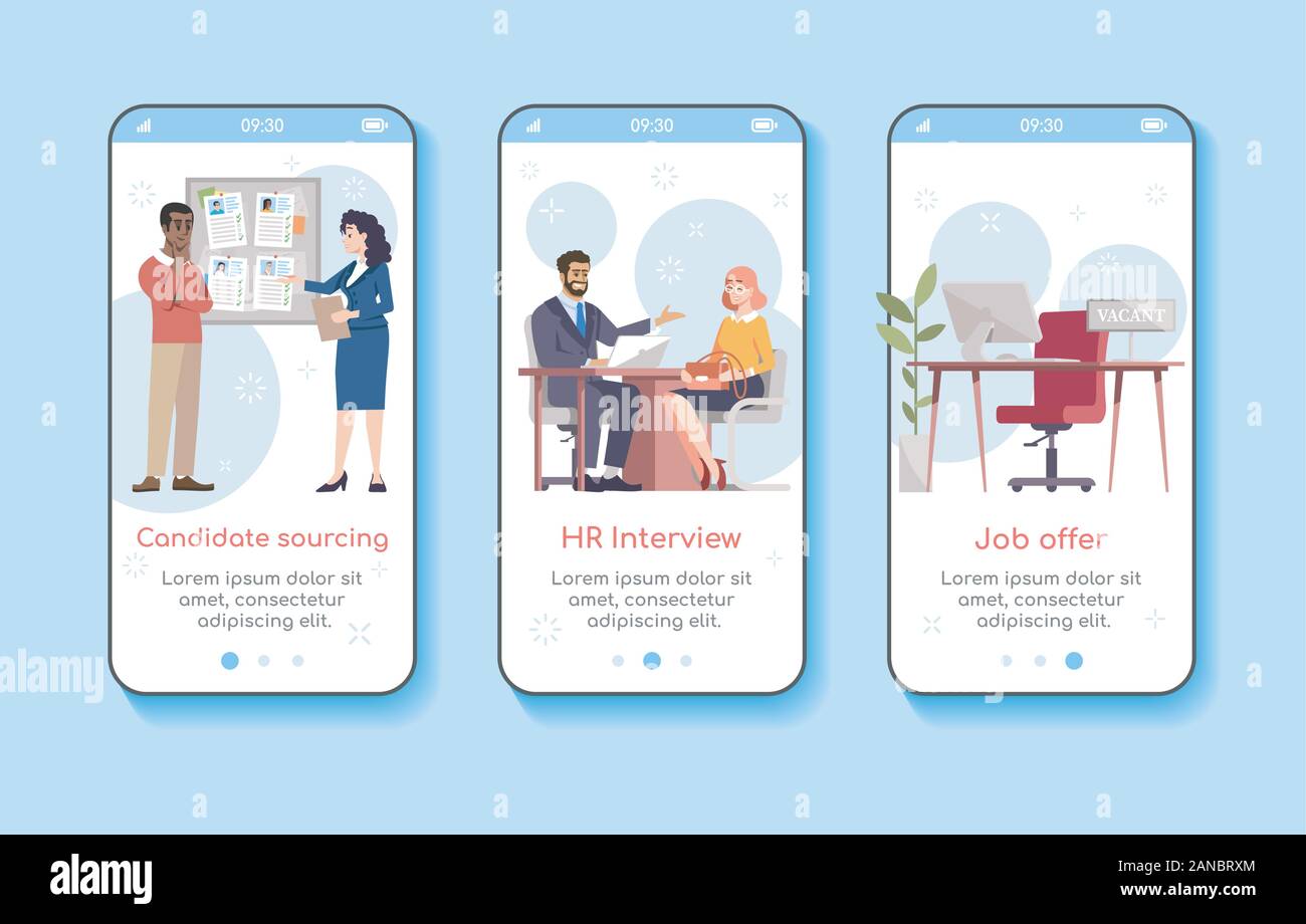 Employment service onboarding mobile app screen vector template ...