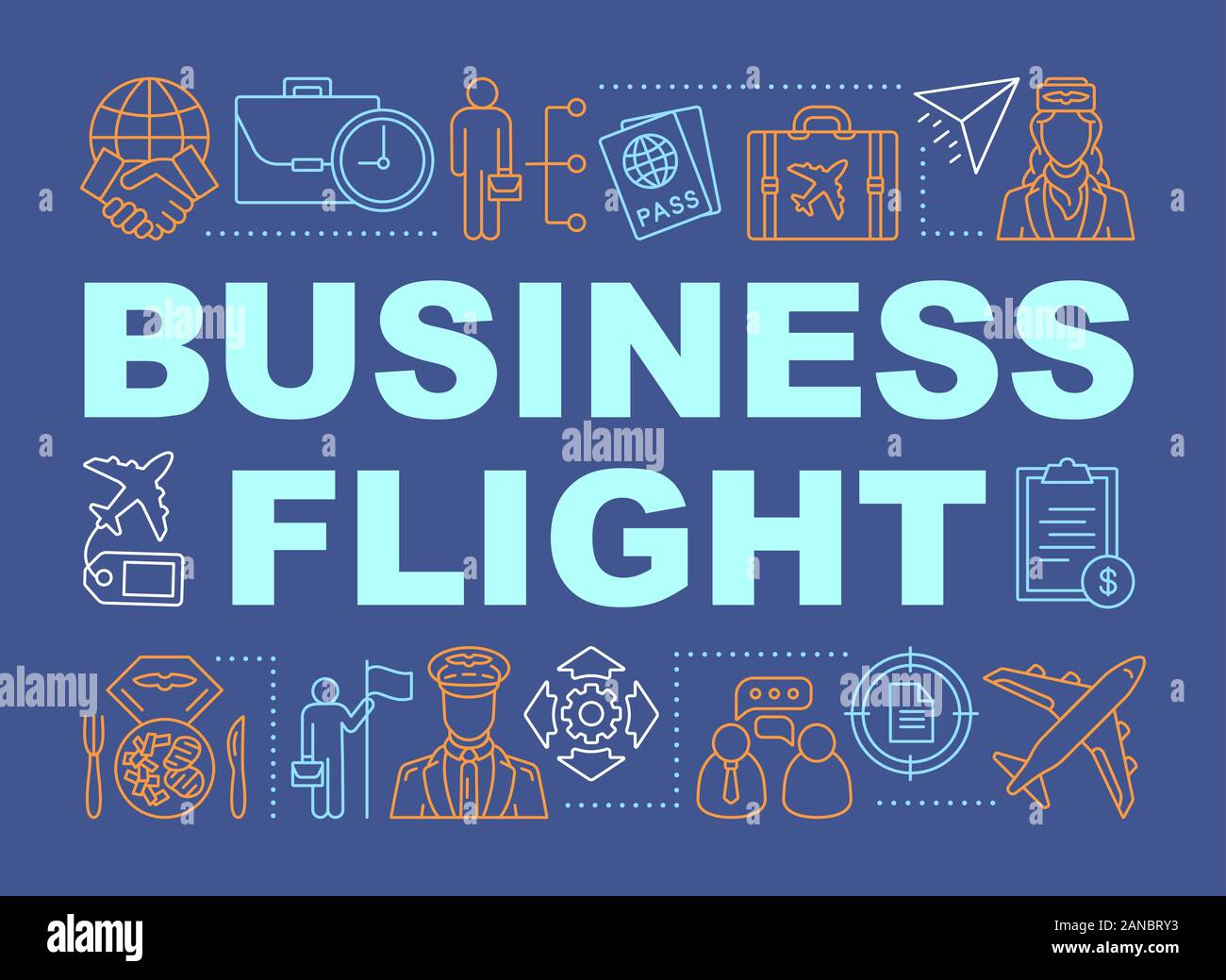 Business flight word concepts banner. International partnership ...