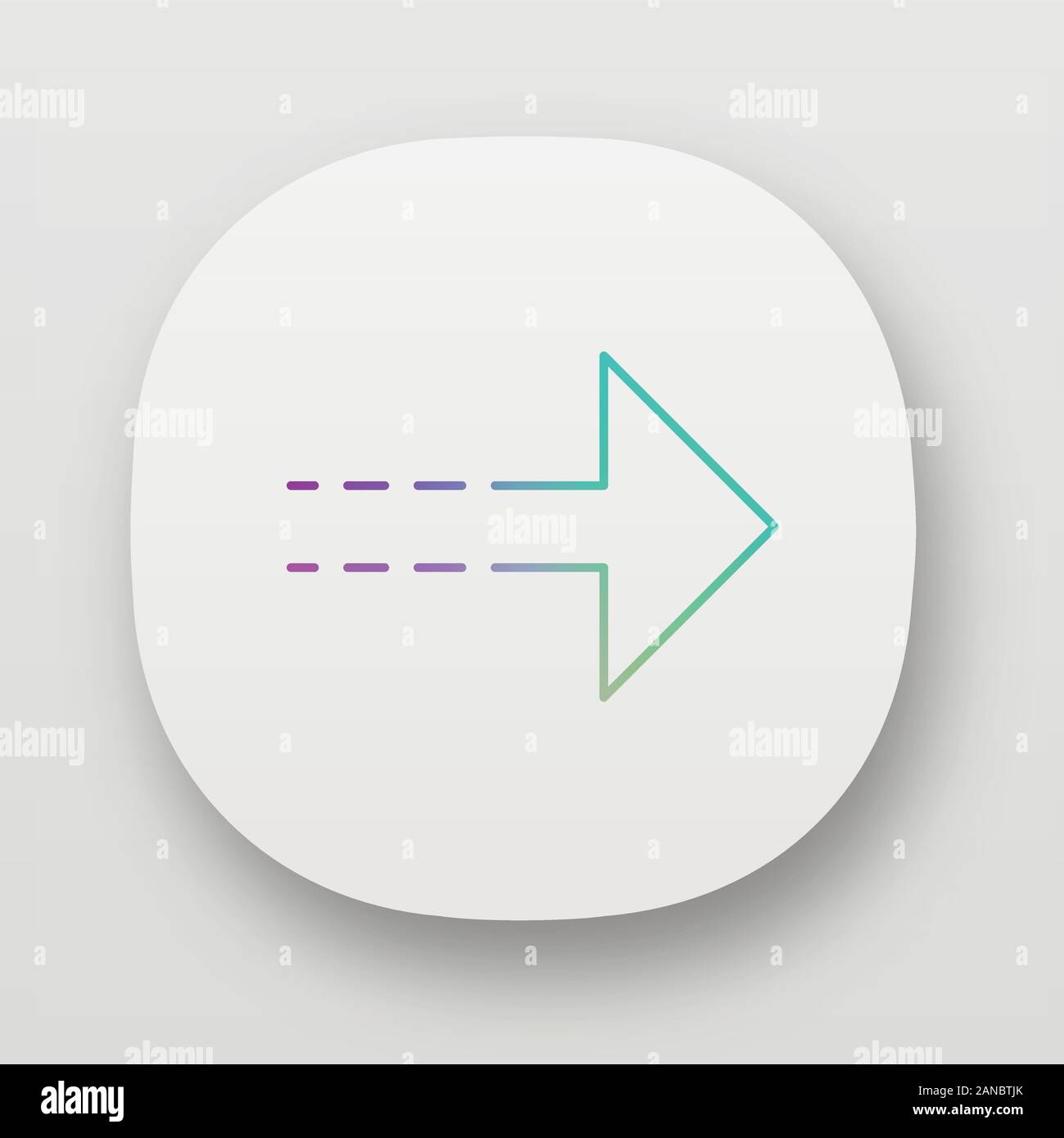 Arrow with dotted line app icon. Rightward direction. Arrowhead ...