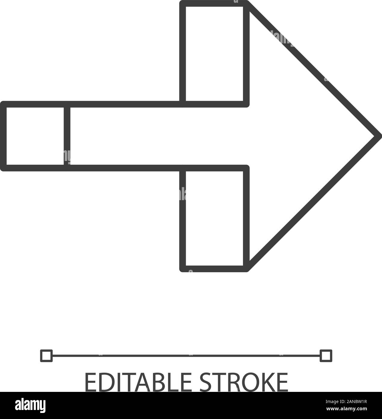Right arrow linear icon. Forward pointer, right turn. Path indicator, designator. Arrow pointing ...