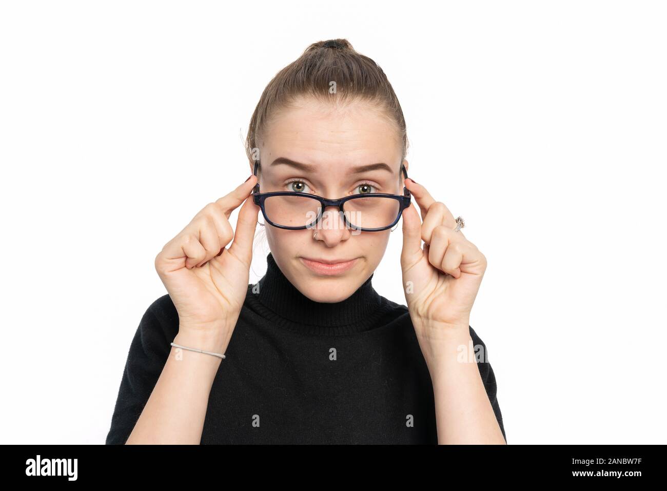 Over the glasses hi-res stock photography and images - Alamy