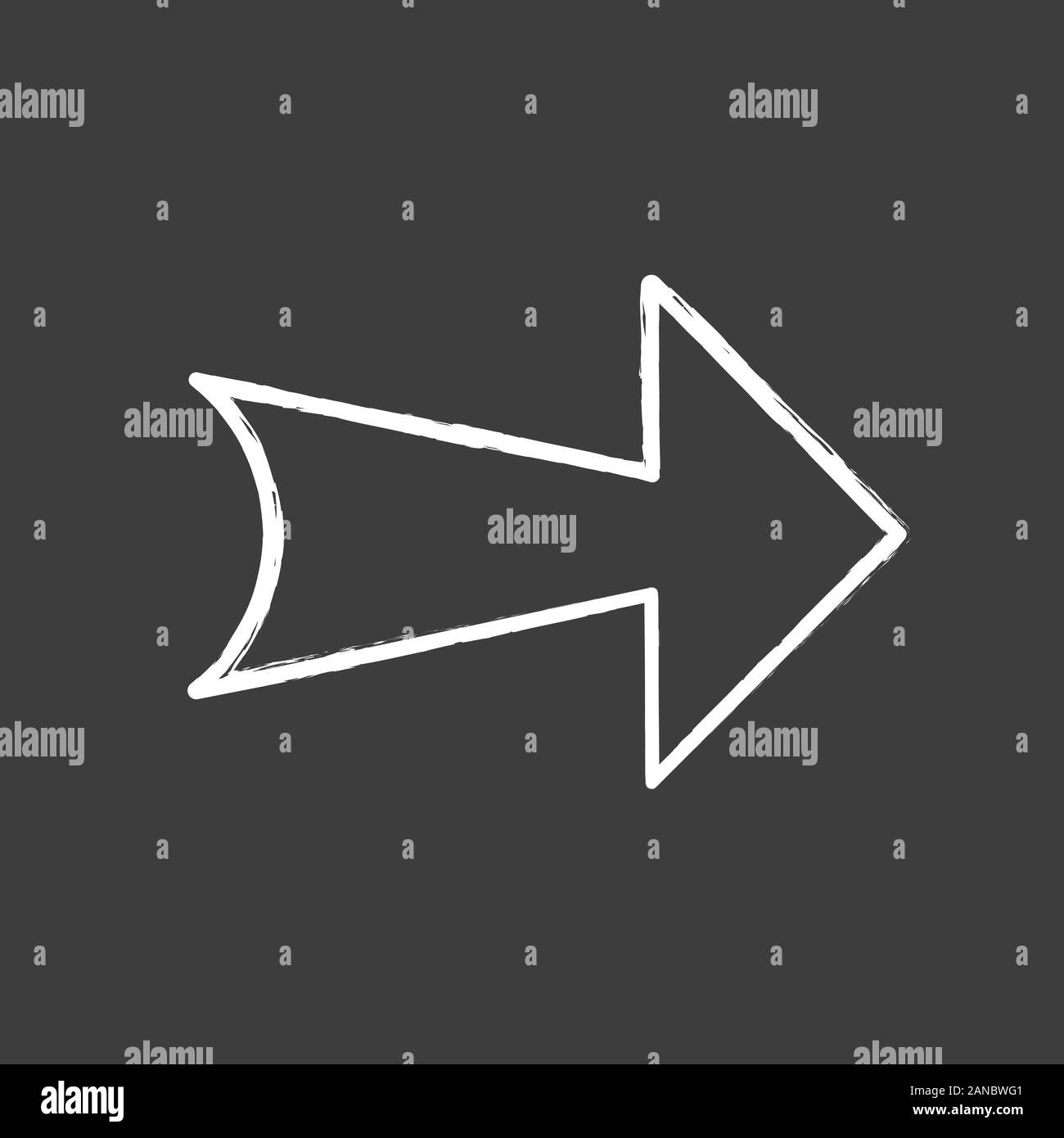 Wide arrow chalk icon. Rightward route. Arrowhead indexer. Next ...