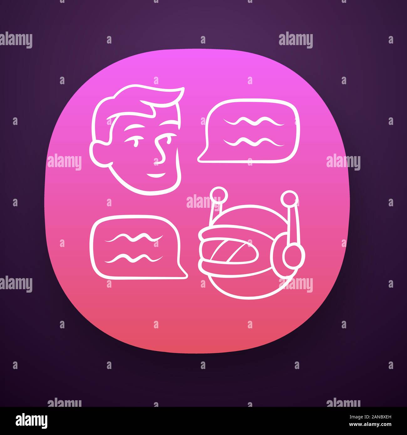 Chatbot App Icon Online Customer Support Robot Help Service Man Chatting With Bot Application