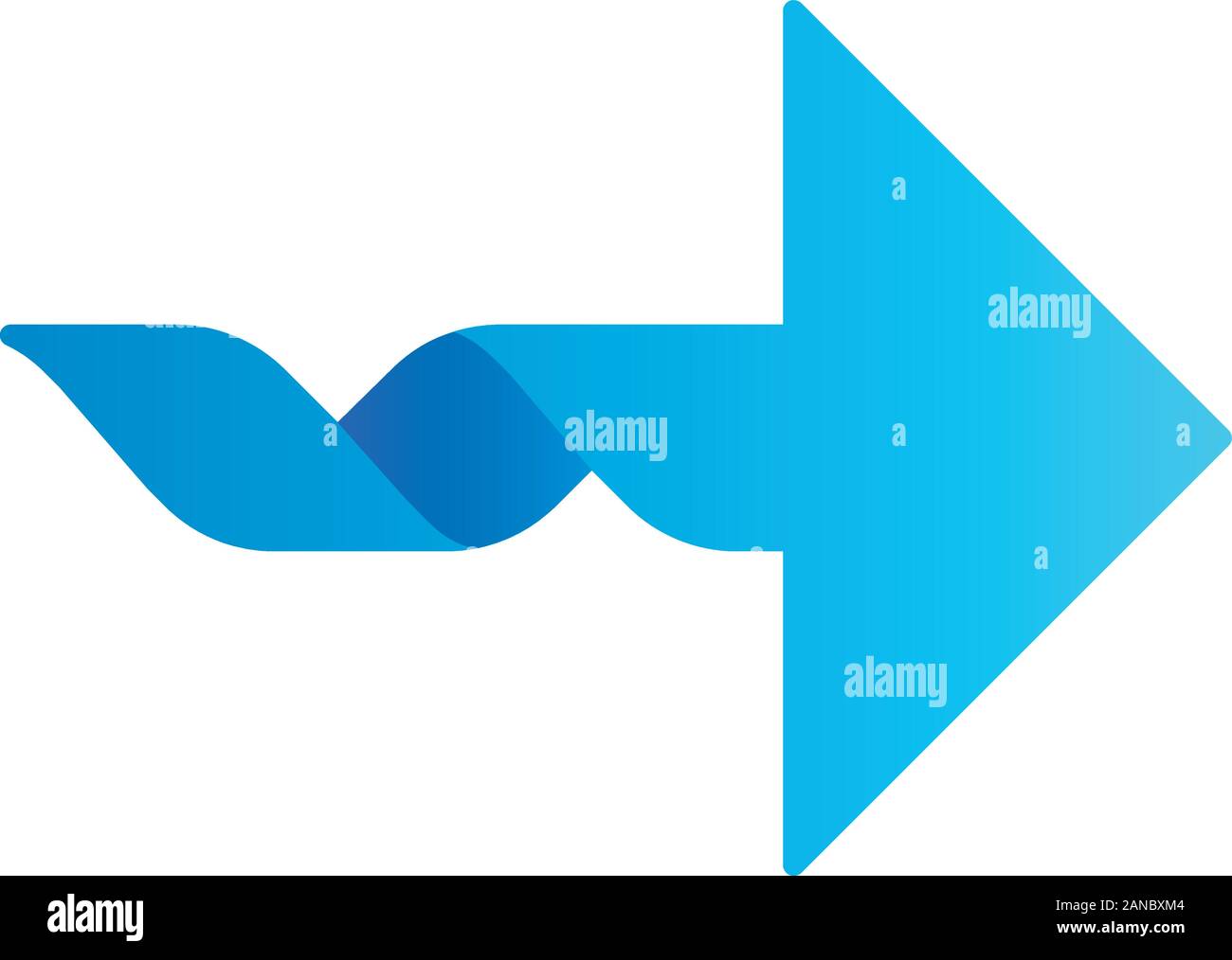 Twisted blue arrow flat design long shadow color icon. Navigation ...
