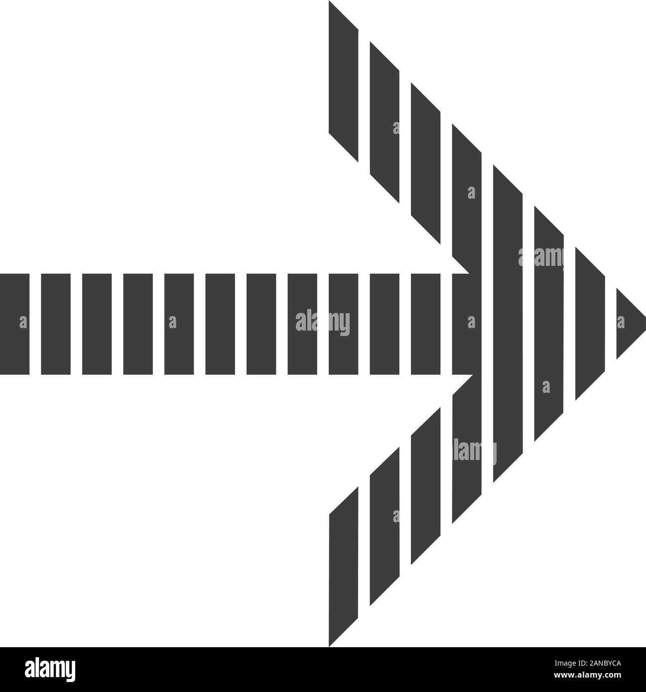 Striped arrow glyph icon. Arrowhead indicating rightward. Direction ... Striped arrow glyph icon. Arrowhead indicating rightward. Direction ...