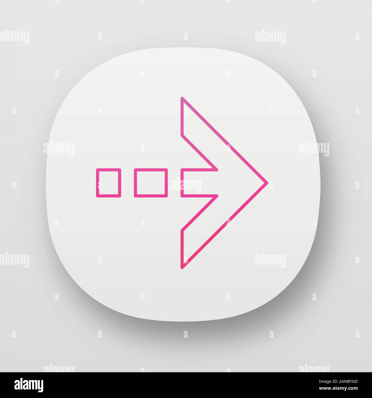 Arrow with dotted dash line app icon. East direction. Arrow indicating ...