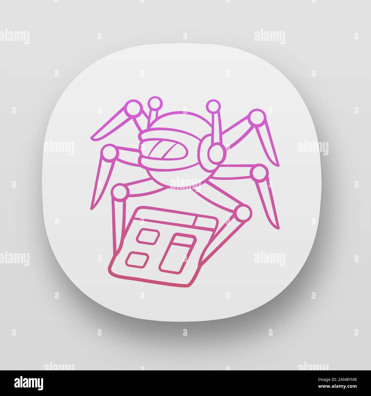 Crawler app icon. Spiderbot. Search engine optimization. Automatic ...