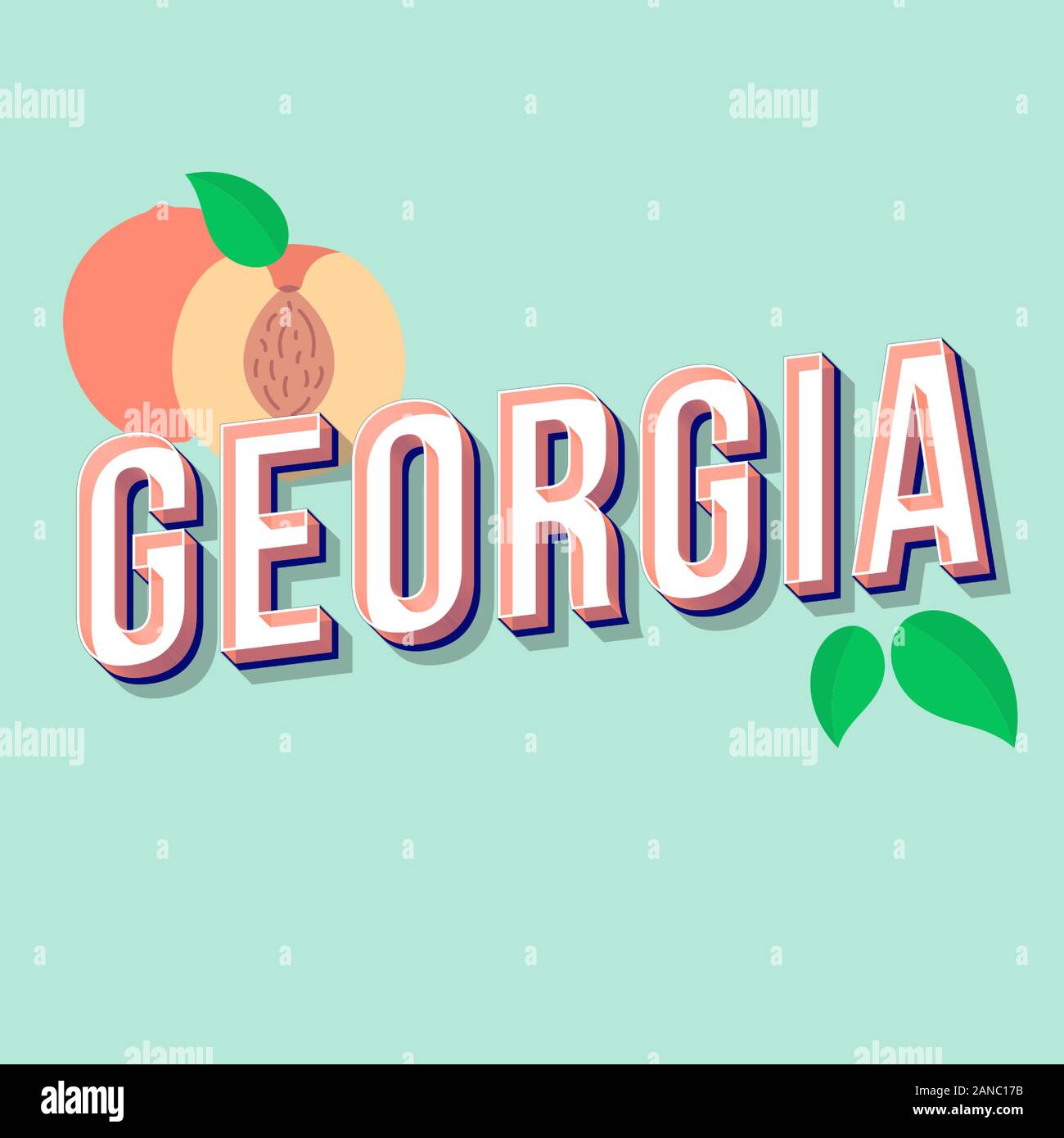 Georgia vintage 3d vector lettering. Retro bold font, typeface. Pop art ...