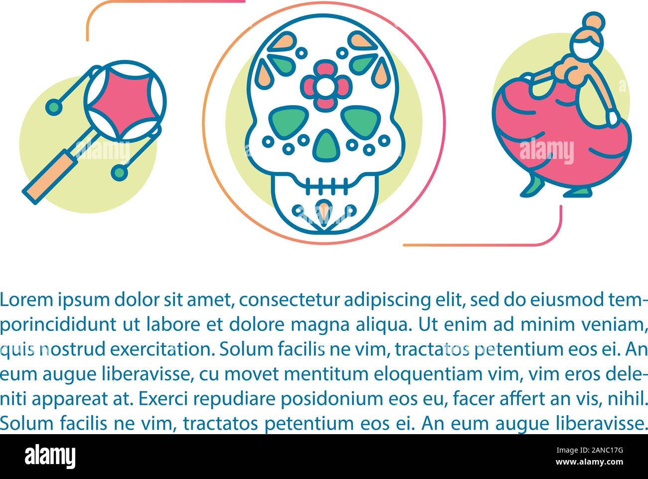 Mexican culture article page vector template. Mexico holidays. Brochure ...
