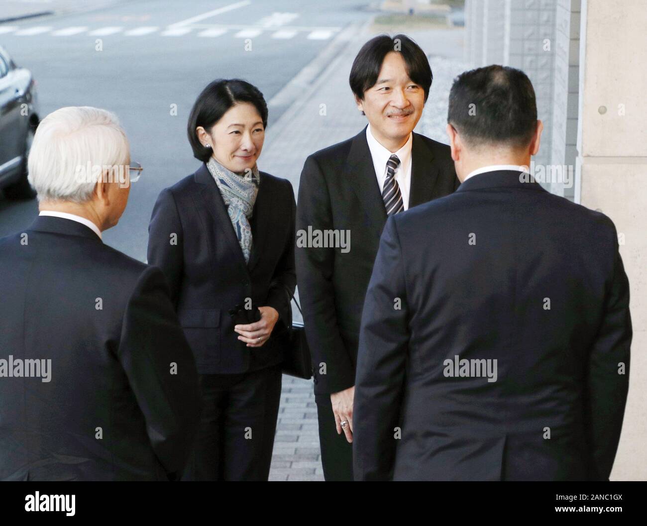 Japanese Crown Prince Fumihito (facing camera) and his wife, Crown ...