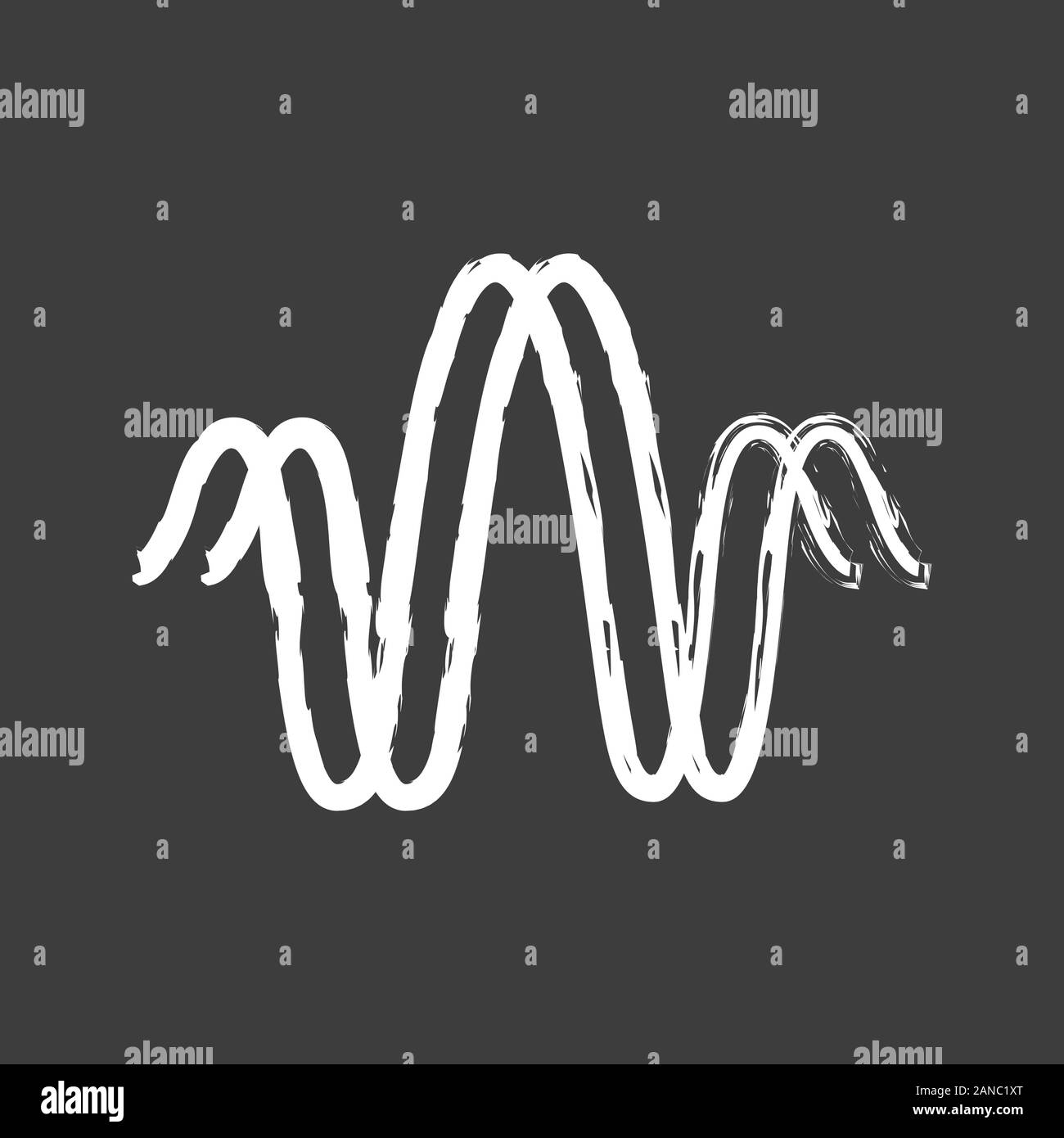 Parallel sound waves chalk icon. Digital soundwave. Voice recording ...