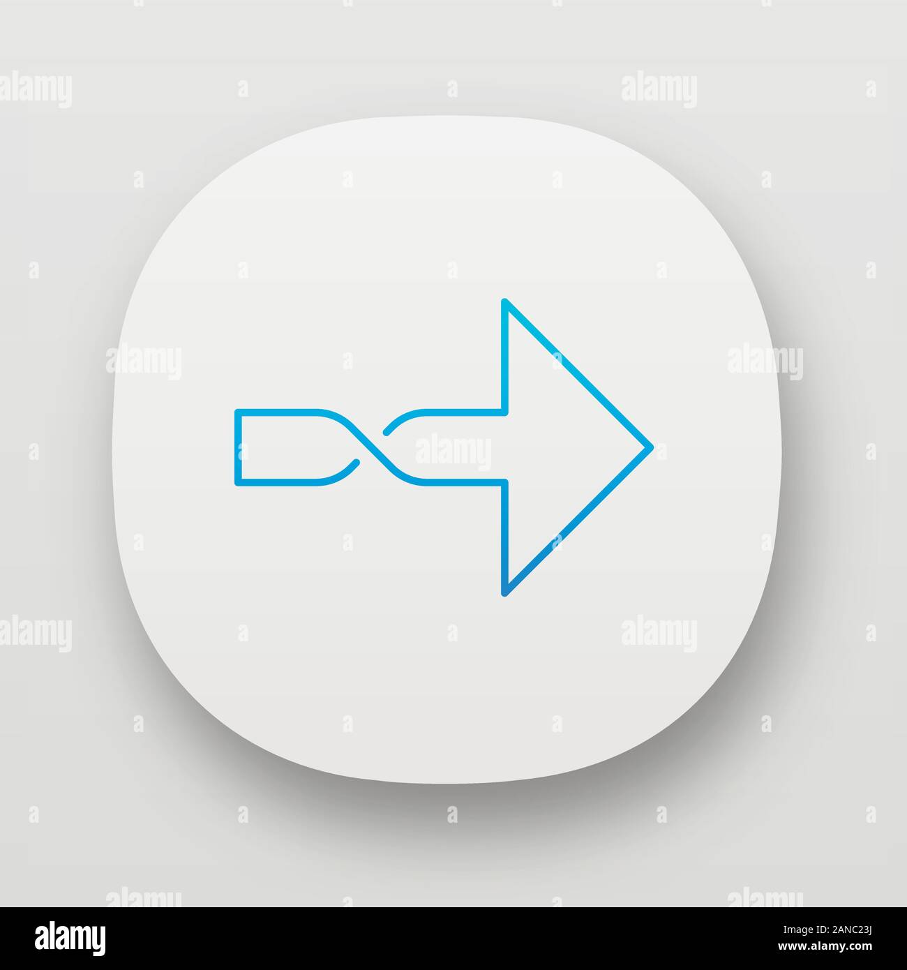 Twisted arrow app icon. Direction arrowhead, cursor. Arrow indicating ...