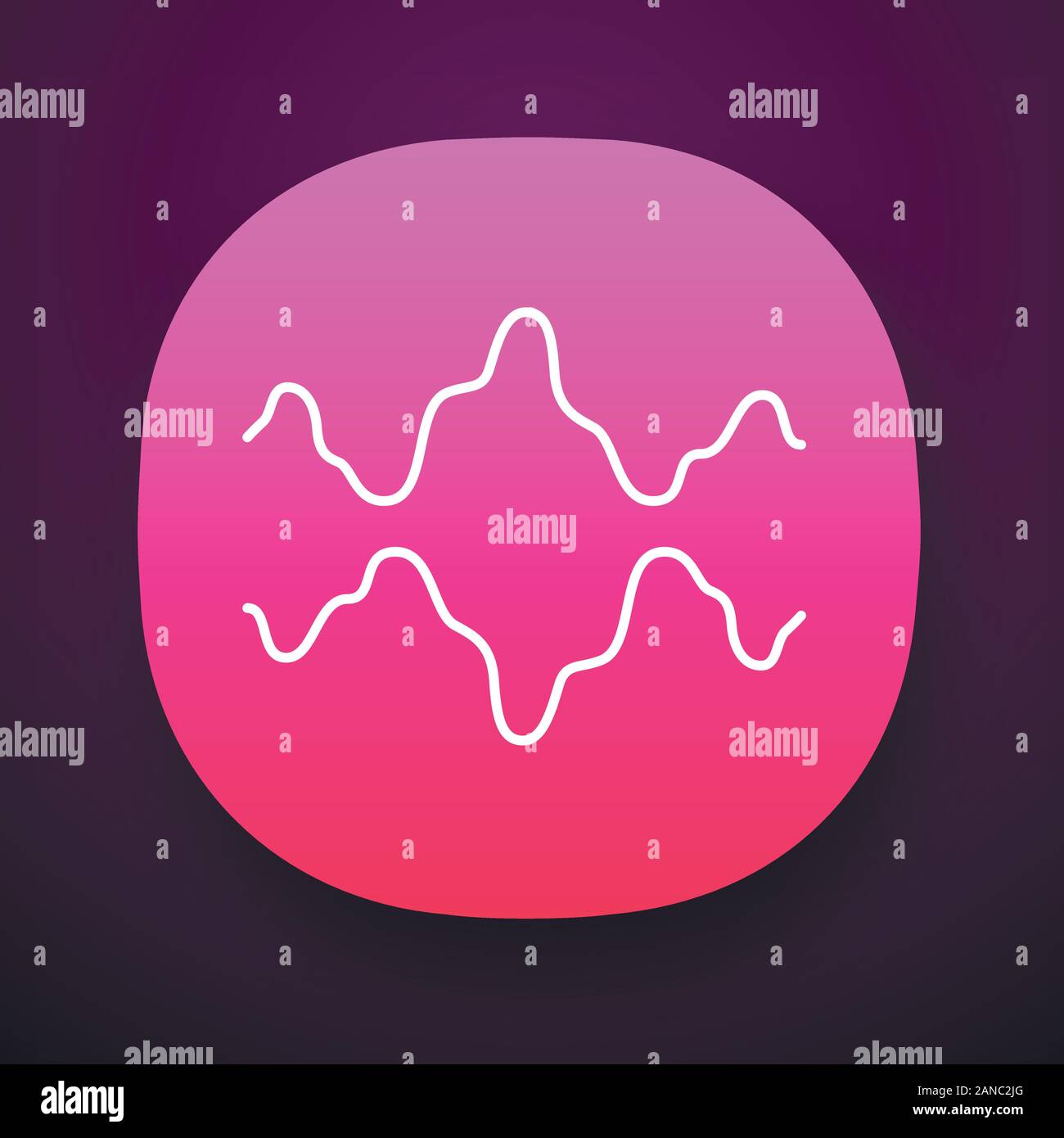 Abstract fluid waveforms app icon. Music rhythm, digital soundwave ...