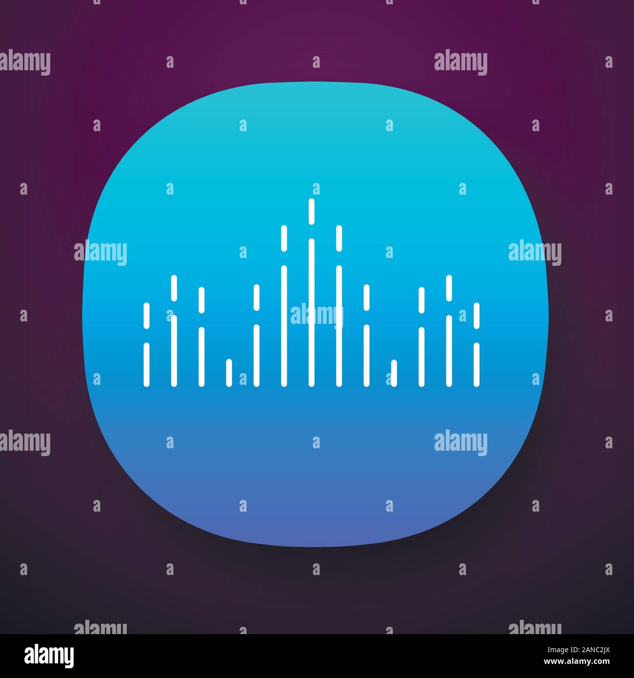 DJ soundwave app icon. Audio, sound wave. Music rhythm. Disco, party ...