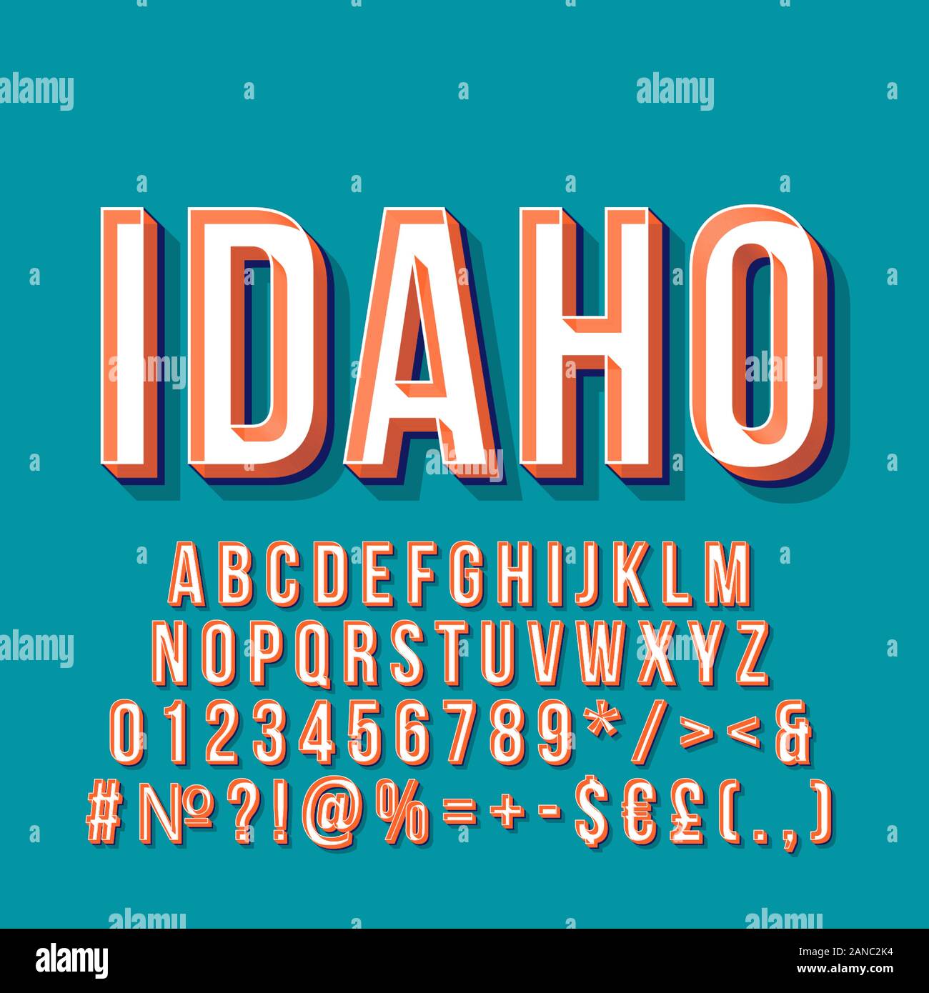 Idaho vintage 3d vector lettering. Retro bold font, typeface. Pop art ...