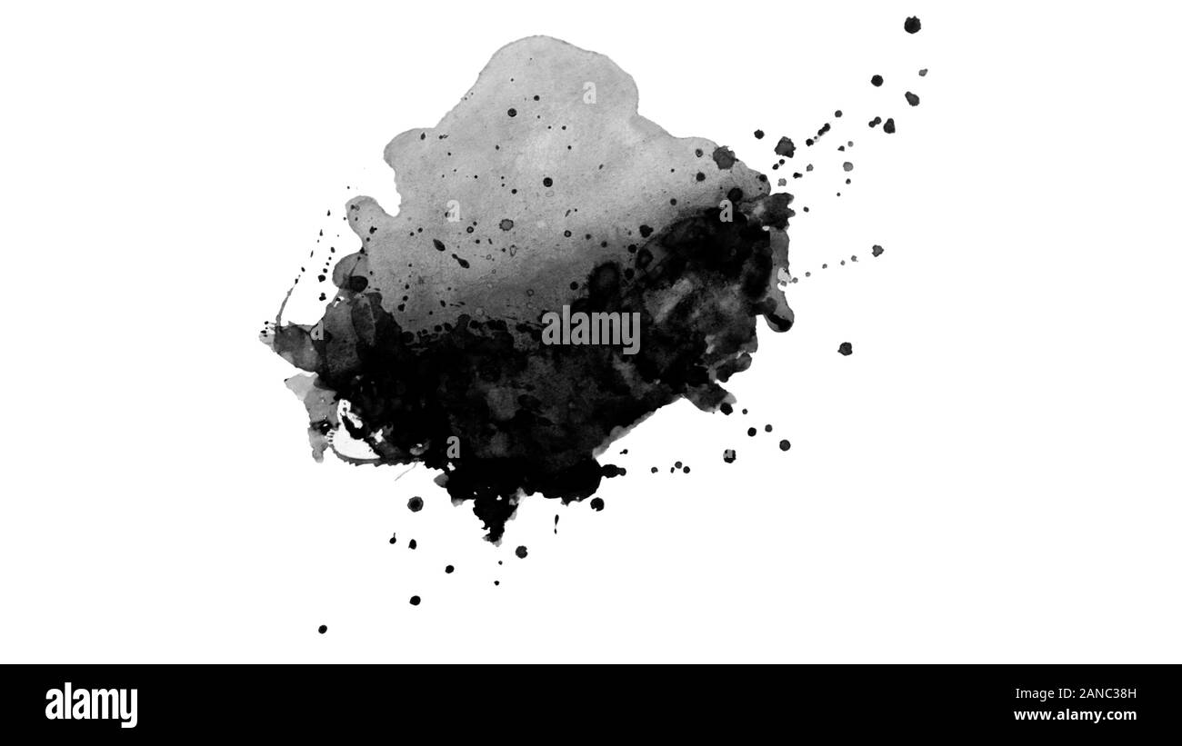 Black ink splash brush. Black brush illustration Stock Photo - Alamy