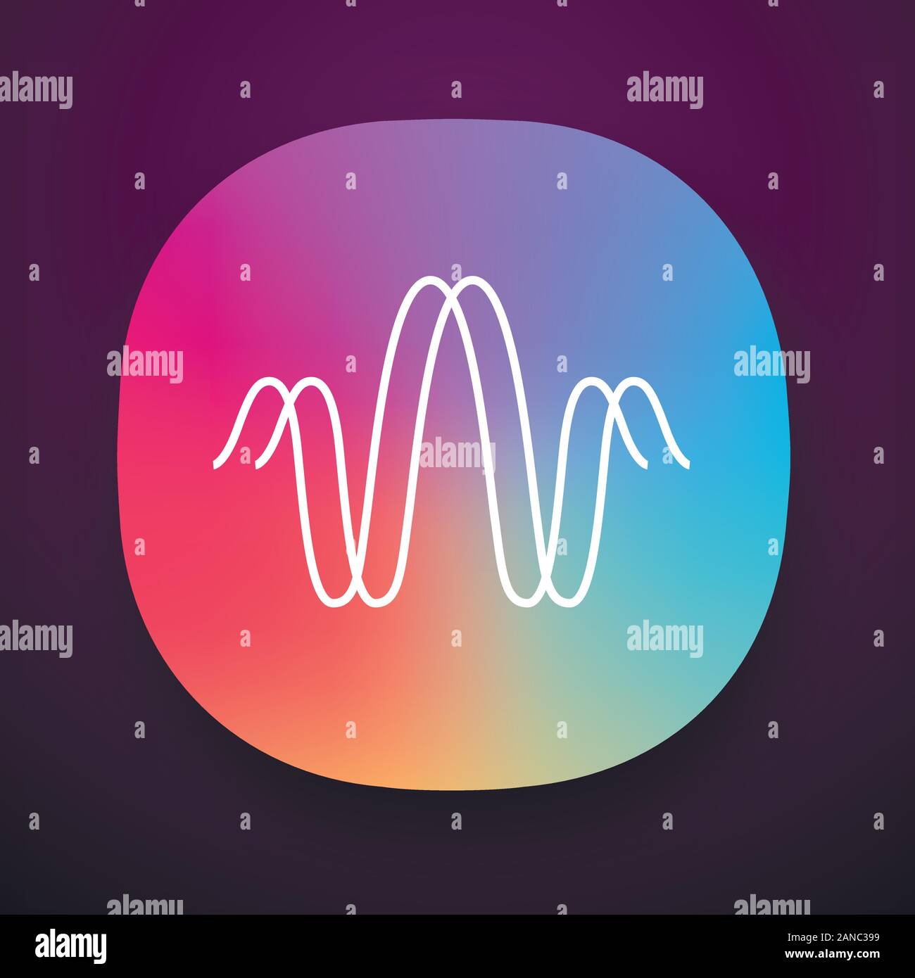 Parallel sound waves app icon. Digital soundwave. Voice recording ...