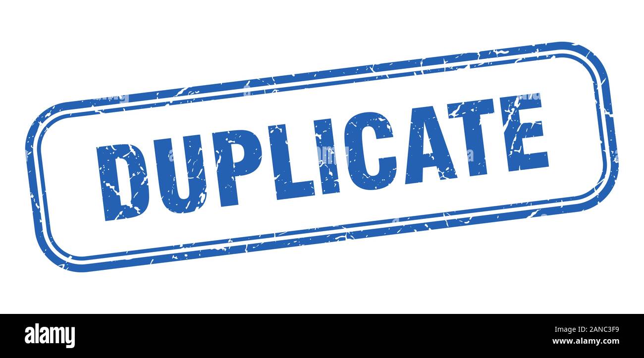 duplicate stamp. duplicate square grunge blue sign Stock Vector Image ...