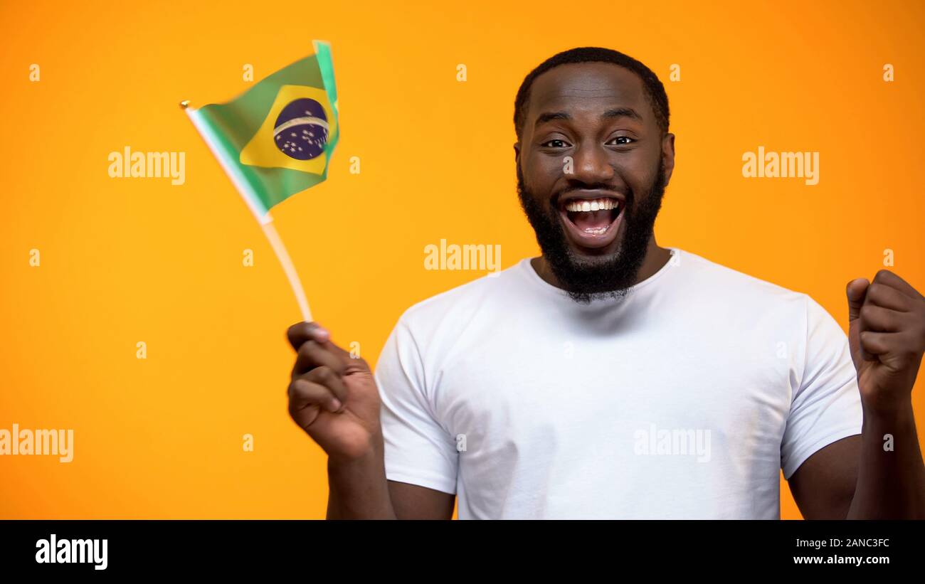 Holding brazilian flag hi-res stock photography and images - Alamy