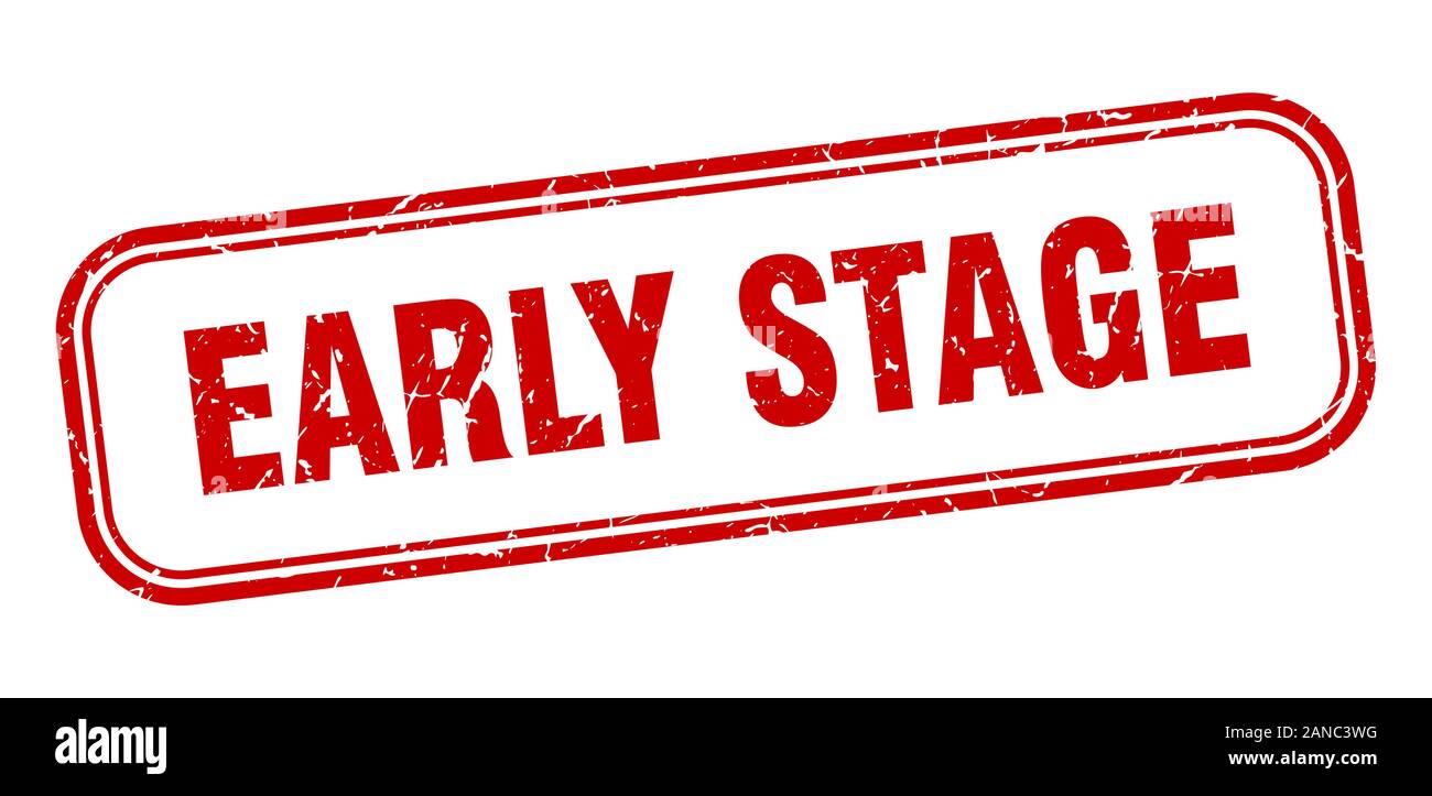 early stage stamp. early stage square grunge red sign Stock Vector ...